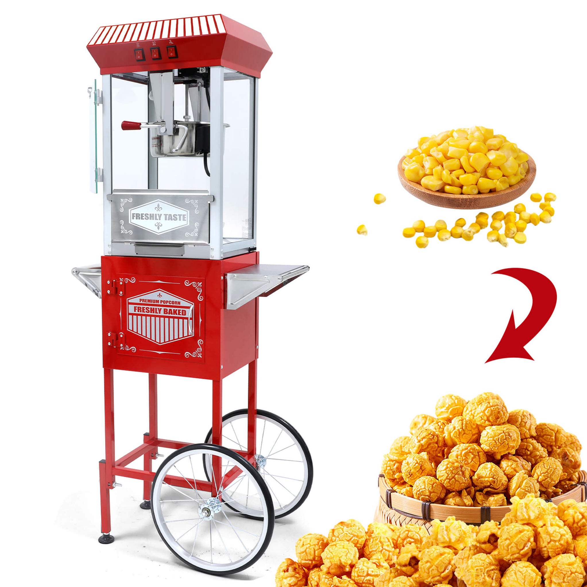 Premium 12oz Vintage Theater Popcorn Machine with Cart - 850W — TNC ...